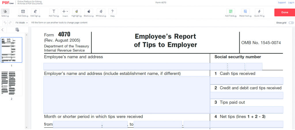How to Fill Out Form 4070 for Seamless Tip Income Reporting